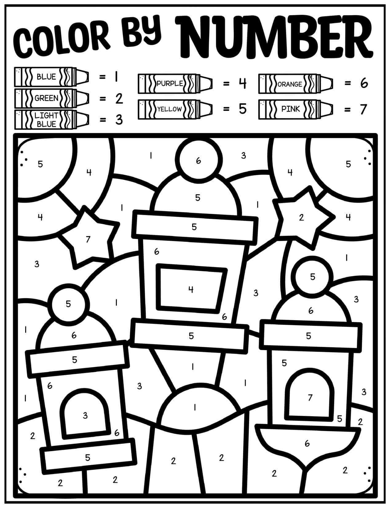 Ramadan Color By Number Activity Pages Free Printable In The Playroom