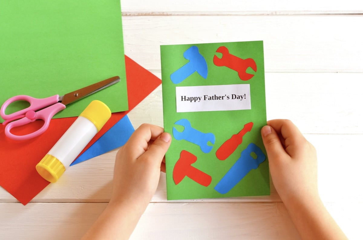 Easy Father's Day Card With Tools (Free Printables) - In The Playroom