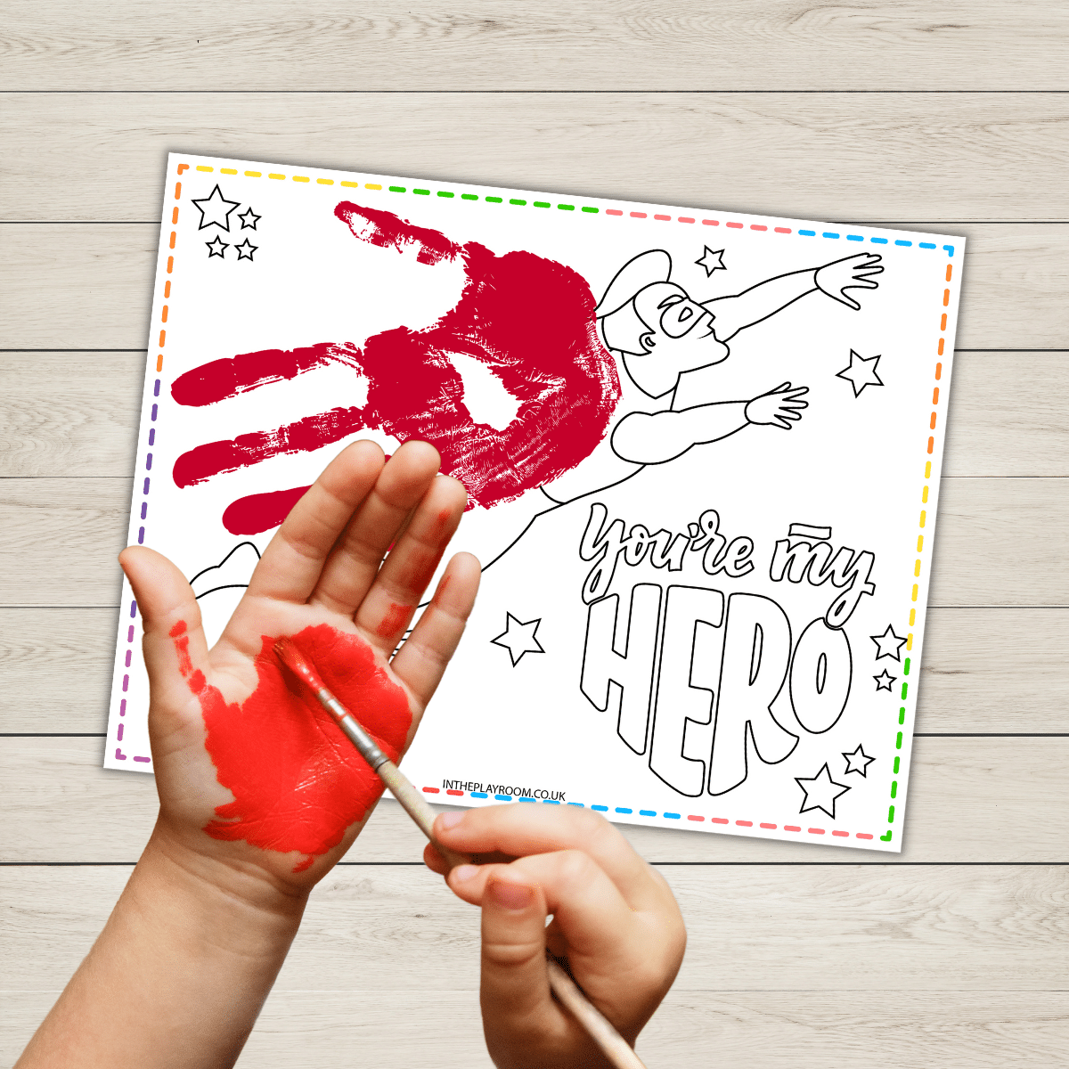 Father S Day Superhero Handprint Craft Free Printable Template In