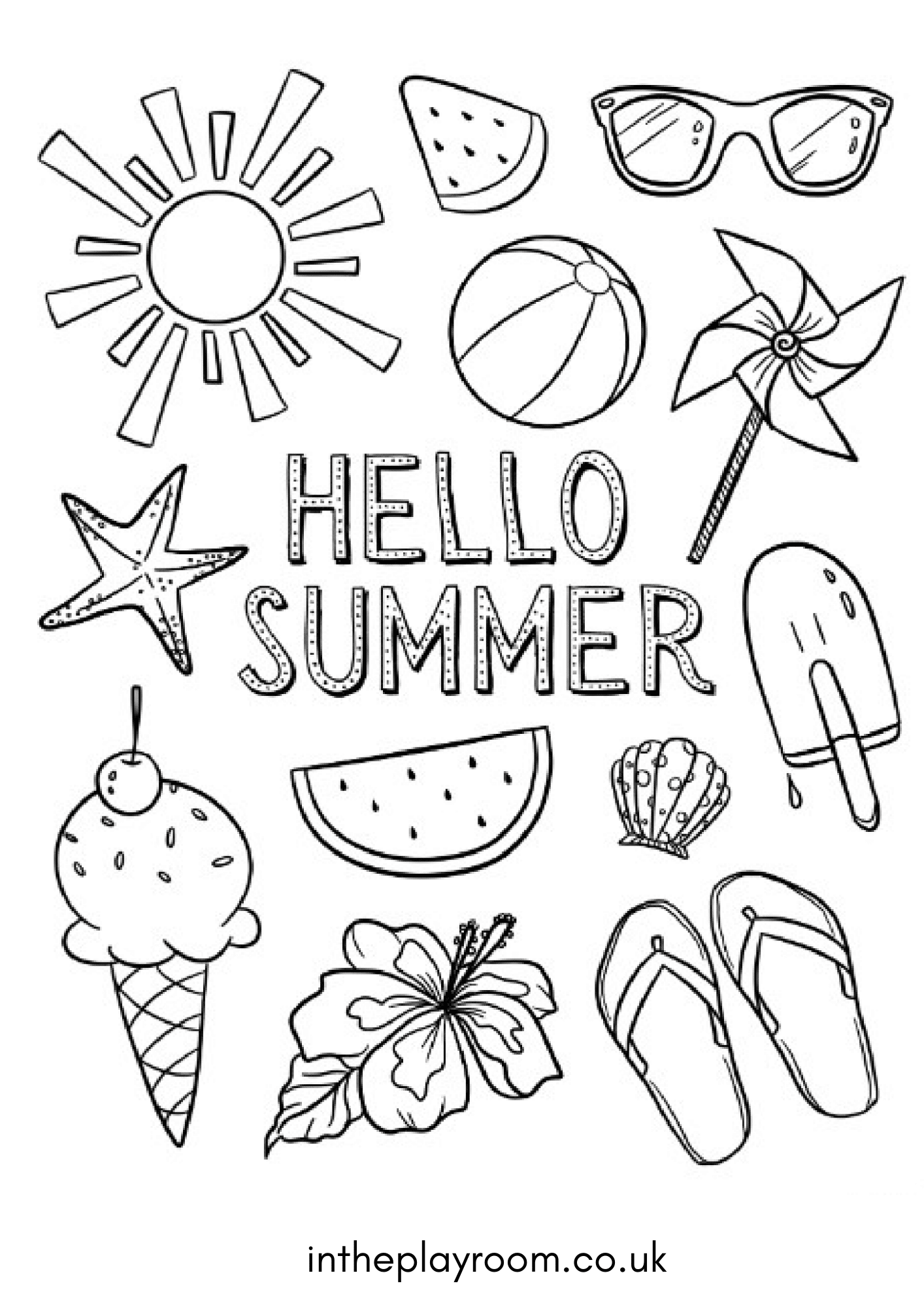 11 Free Printable Summer Coloring Pages For Kids In The Playroom