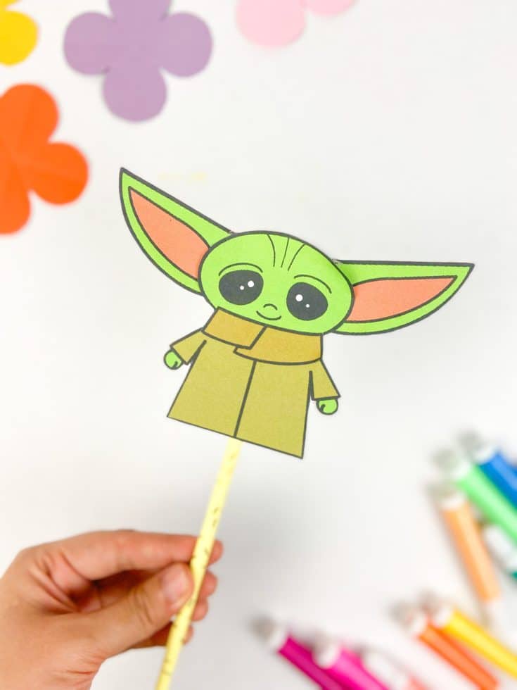 How To Make a Yoda Puppet Craft with Free Printable Template - In The ...