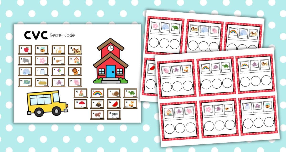 Secret Codes CVC Flash Cards Printable - In The Playroom