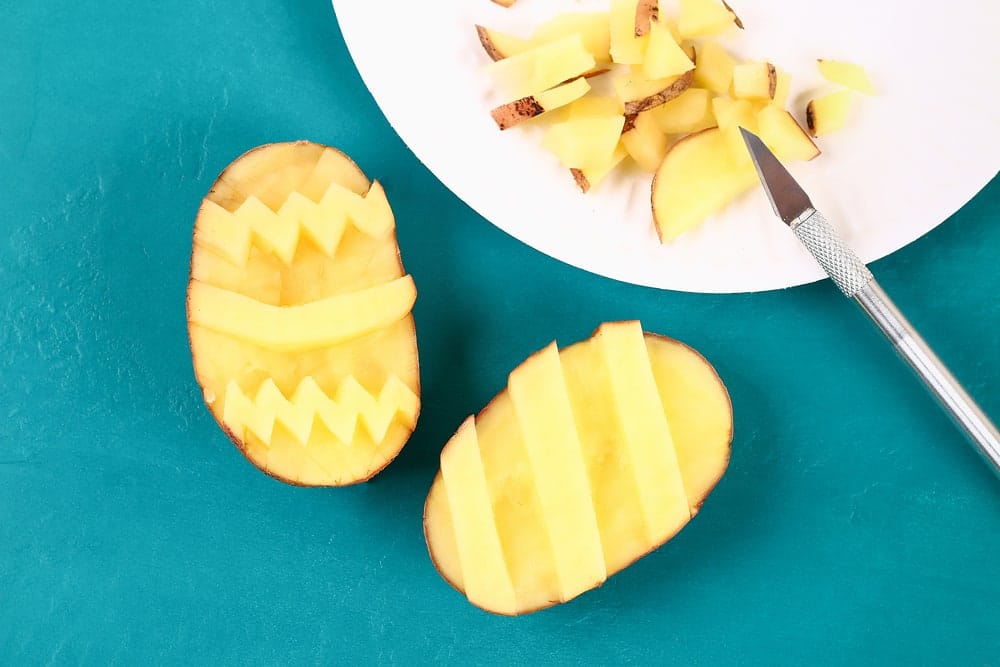 Easter Egg Potato Printing Craft - In The Playroom