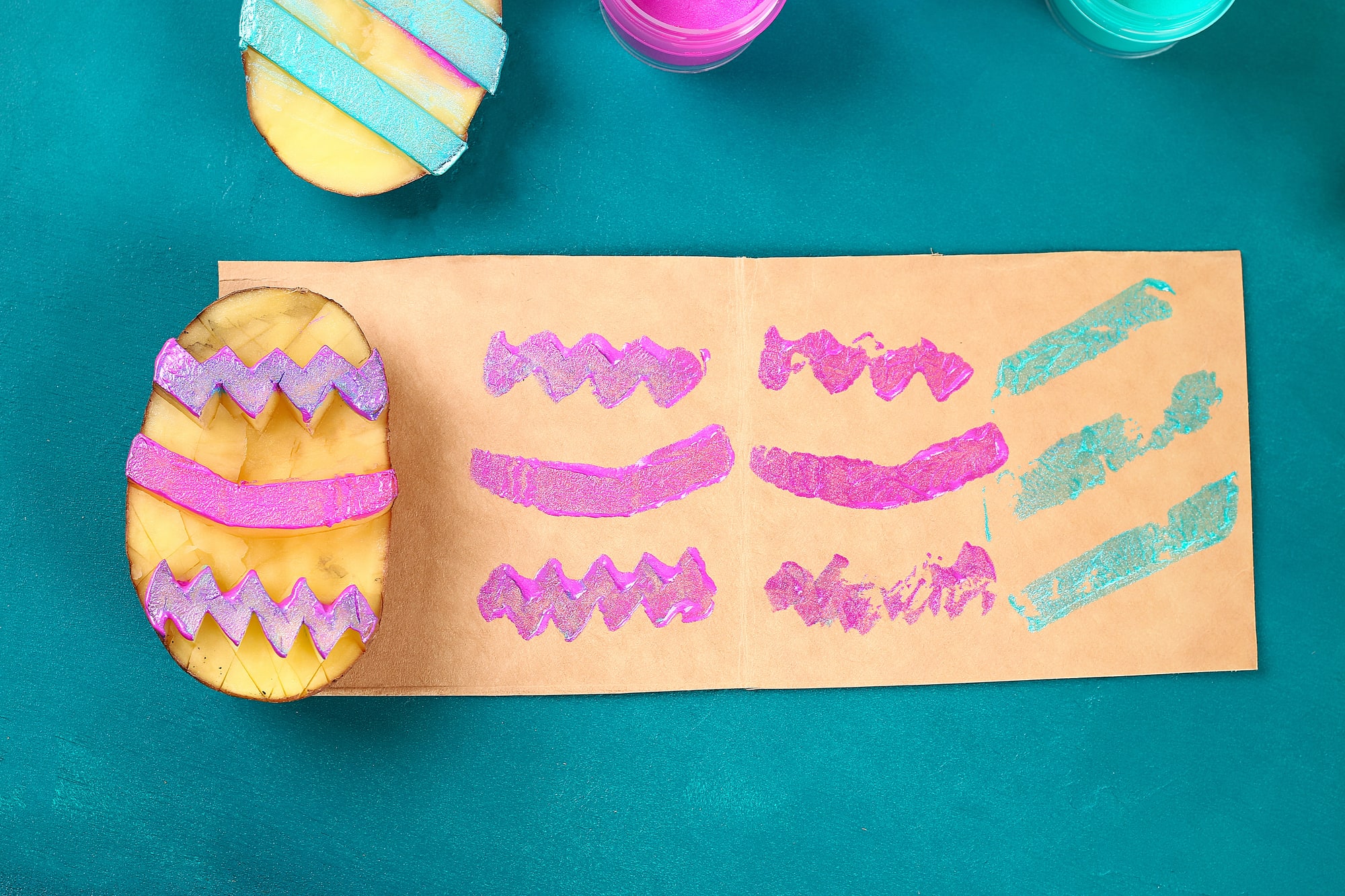 Easter Egg Potato Printing Craft - In The Playroom