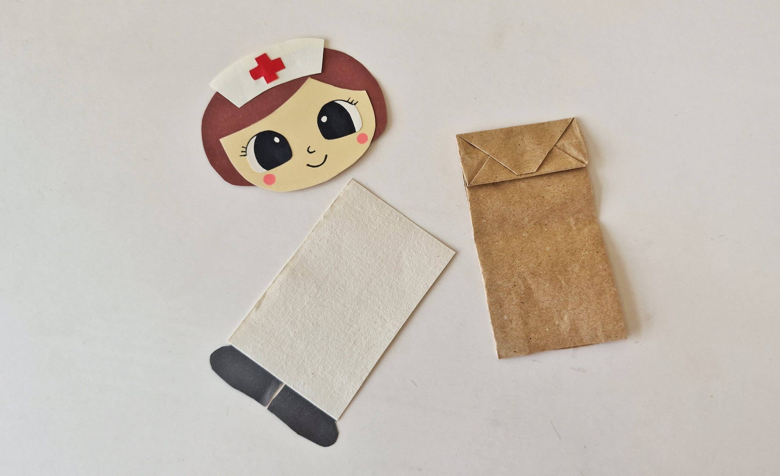 Community Helper Nurse Paper Bag Puppet - In The Playroom