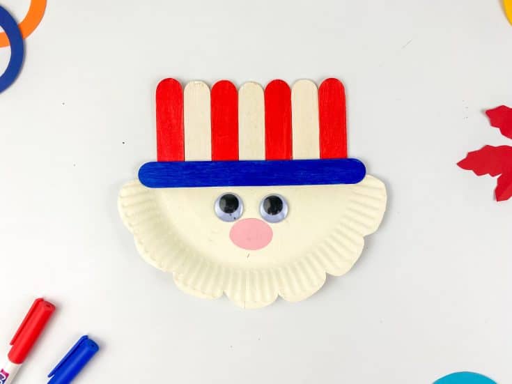 4th July Paper Plate Uncle Sam Craft - In The Playroom