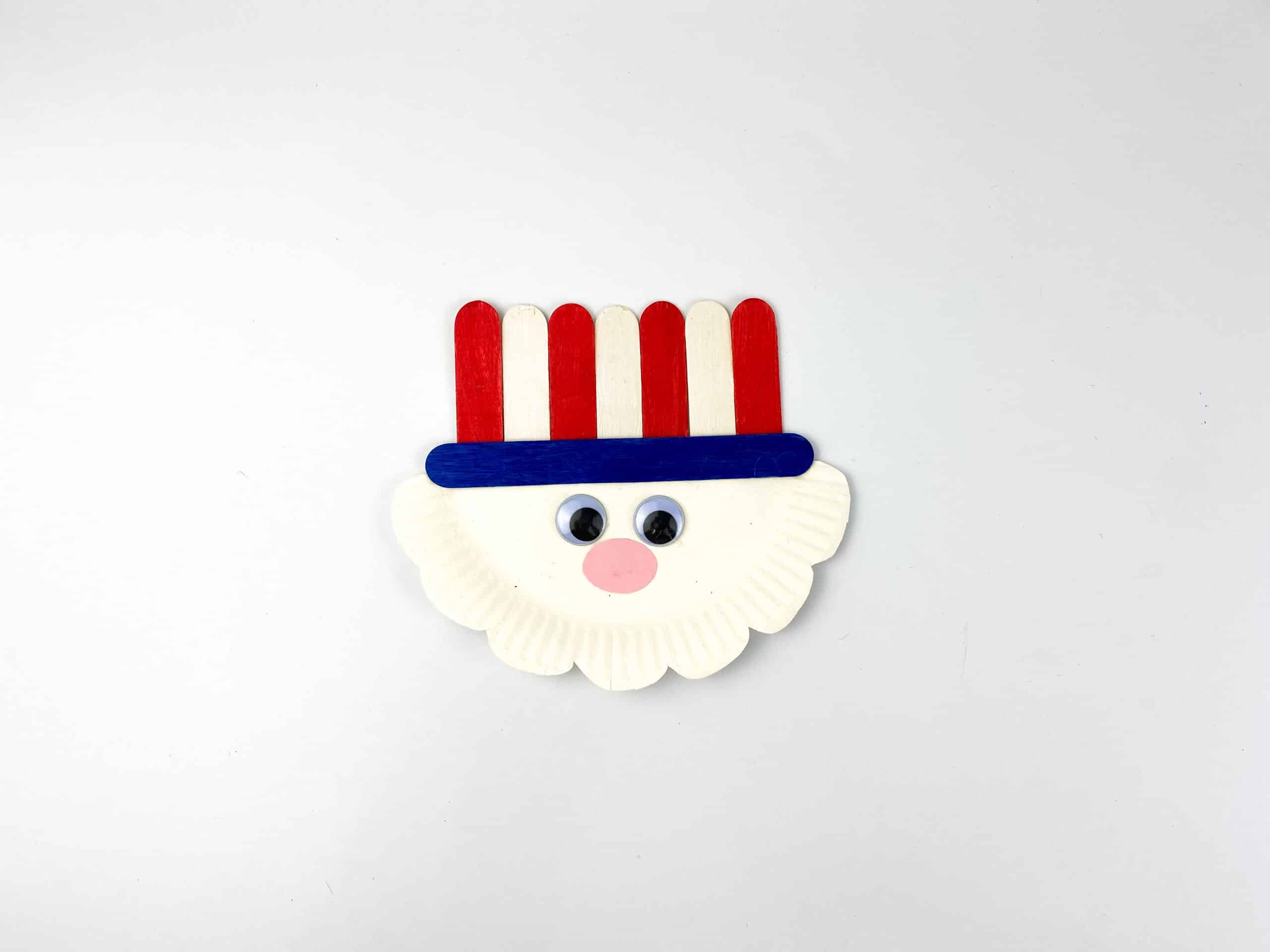4th July Paper Plate Uncle Sam Craft - In The Playroom