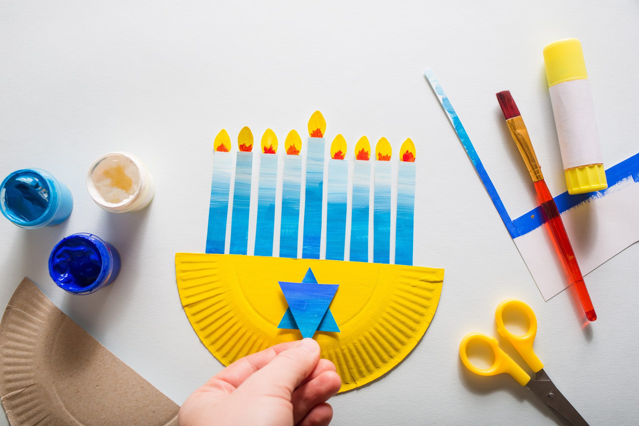 DIY Paper Plate Menorah Craft for Kids - In The Playroom