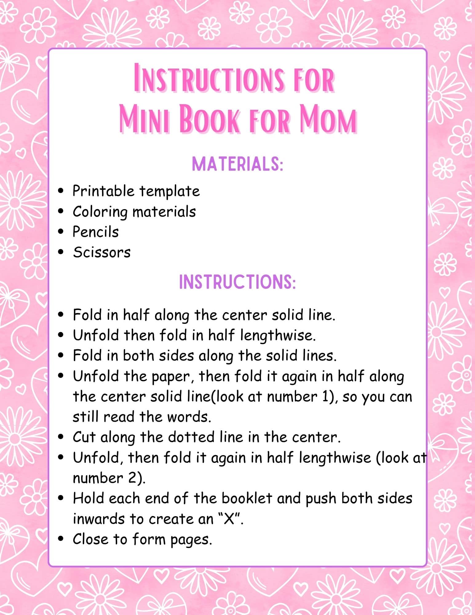 Mother’s Day Mini Book Printable - In The Playroom